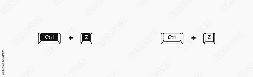 Undo keyboard flat vector illustration. Ctrl+Z hotkeys vector Stock ...