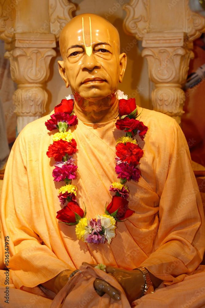 Statue in Iskcon temple, London.Srila Prabhupada (1896Ð1977) , founder ...