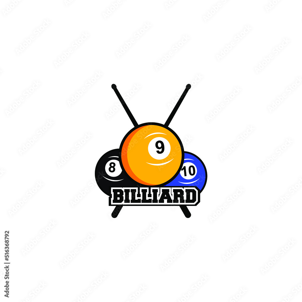 billiard logo vector, suitable for logos, icons, mascots, templates ...