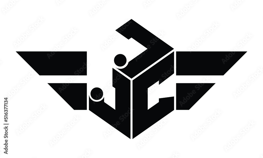 JJC three letter gaming logo in polygon cube shape logo design vector ...