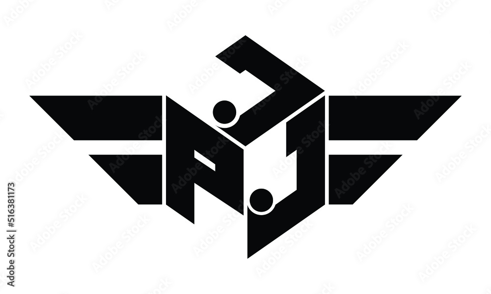JPJ three letter gaming logo in polygon cube shape logo design vector ...