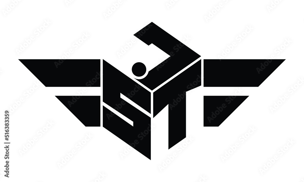 JST three letter gaming logo in polygon cube shape logo design vector ...