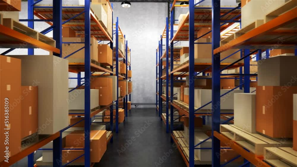 Industrial stock storage products storage system by drone.Loft modern ...