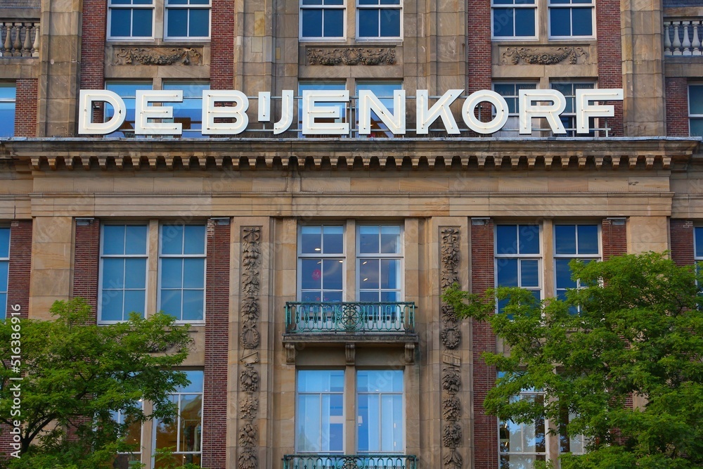 AMSTERDAM, NETHERLANDS - JULY 8, 2017: De Bijenkorf flagship department ...
