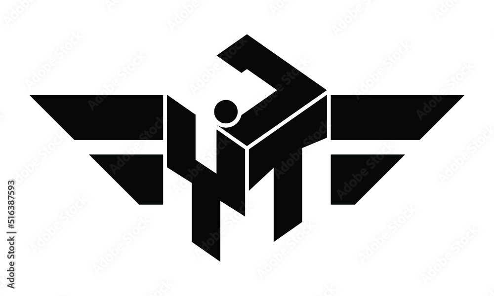 JYT three letter gaming logo in polygon cube shape logo design vector ...