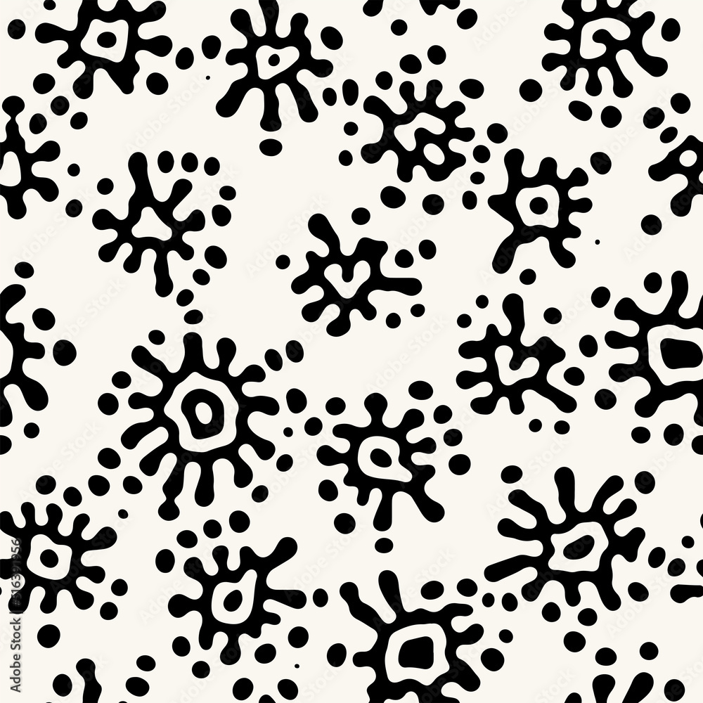 Vector seamless pattern. Free form organic shapes. Stylish structure of ...