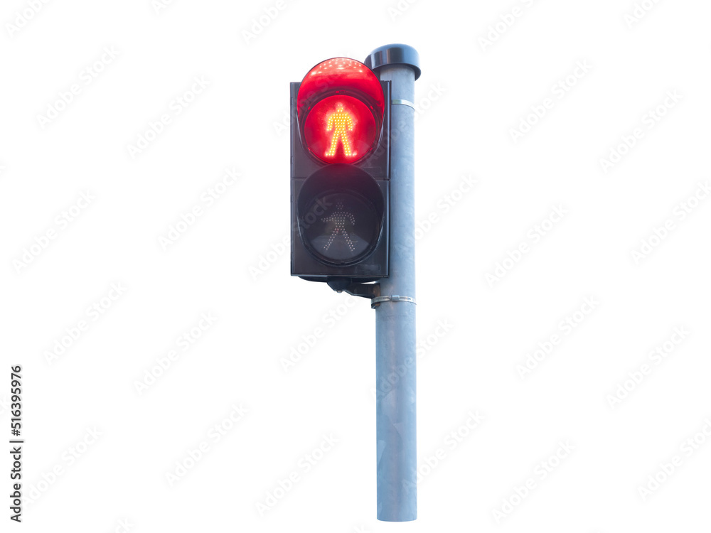 Red color on the traffic light on isolated white background Stock Photo ...