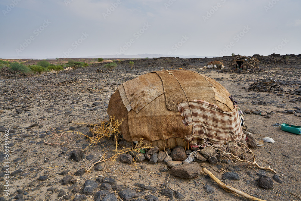 The Afar people lives in Ethiopia in the Danakil desert. Stock Photo ...