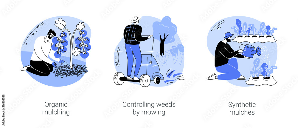 Weed management isolated cartoon vector illustrations se Stock Vector ...