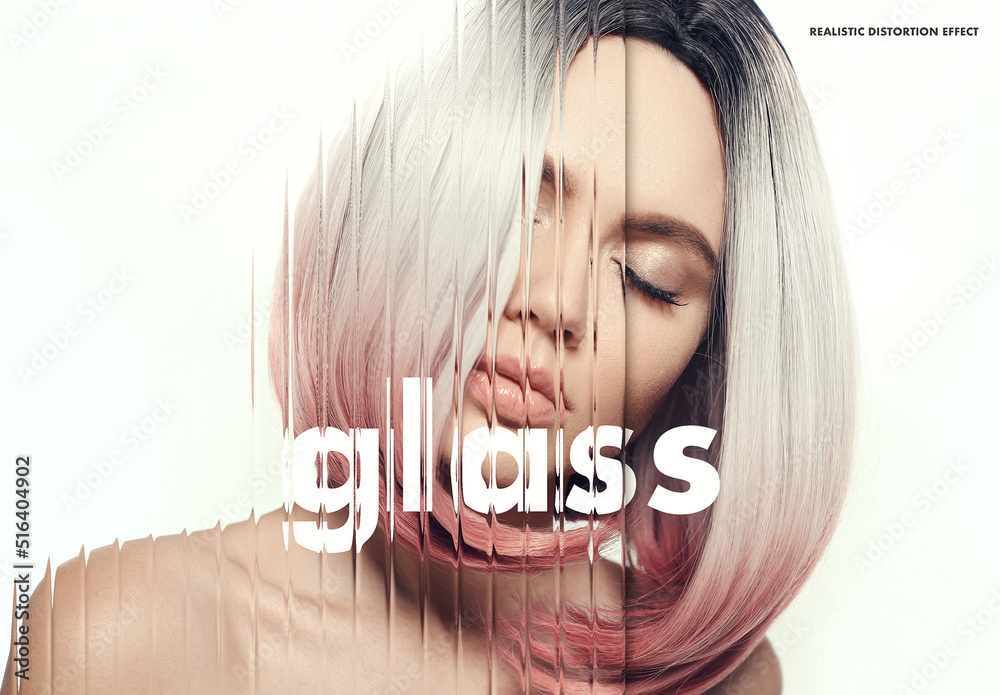 Ribbed Glass Distortion Refraction Effect Stock Template | Adobe Stock
