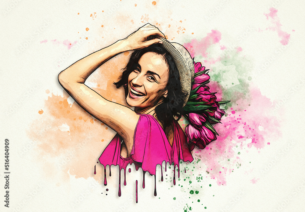 Paint Drips Portrait Stock Template | Adobe Stock