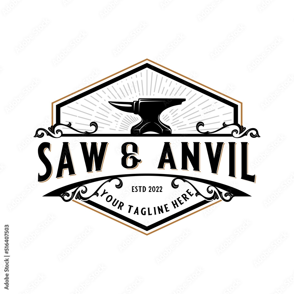iron craft logo design with transparent background. runway concept in ...