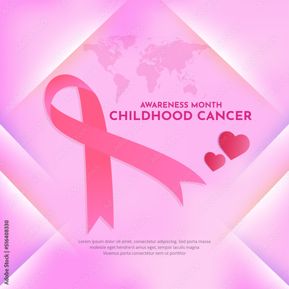 Shiny happy cancer awareness month design with pink ribbon, world maps ...