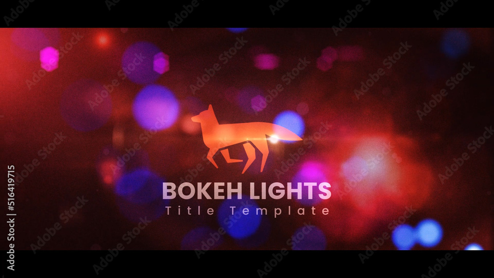 Bokeh Lights Logo and Text Full Frame Title Stock Template | Adobe Stock