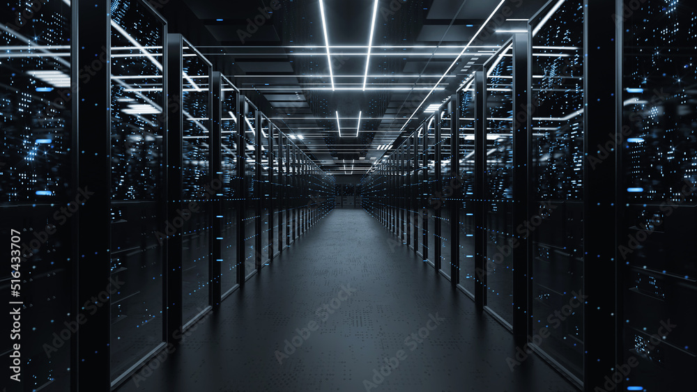 Server Rack security room, data center information technology, quantum ...