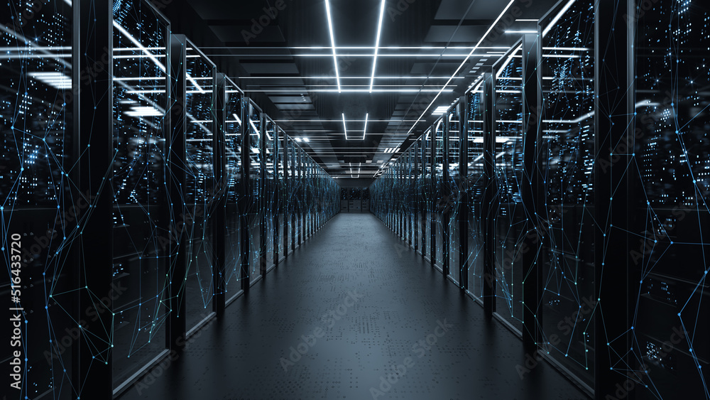 Server Rack security room, data center information technology, quantum ...