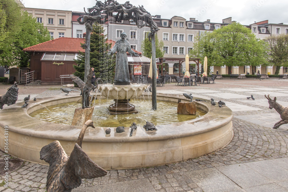 Wejherowo, Poland - May 14, 2022: Fountain with the effigy of St ...