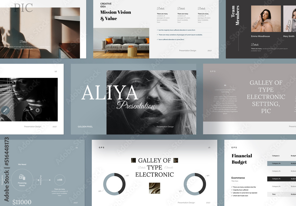 Aliya Presentation Layout Stock Template | Adobe Stock