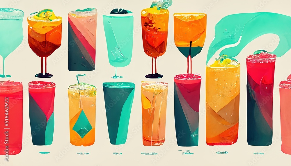 Cocktails drink, classical cocktails alcoholic mixed drink, summer ...