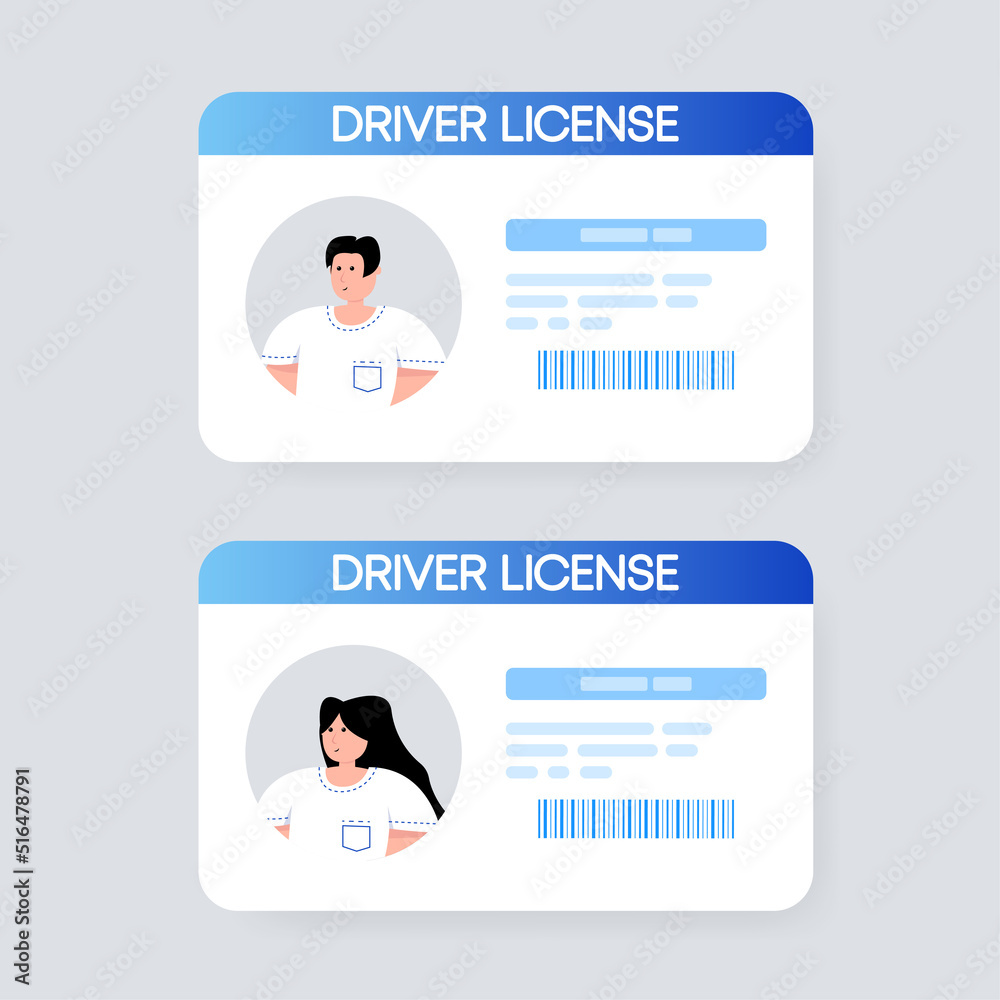 Driver license, car driving licence. ID card template. Vector ...
