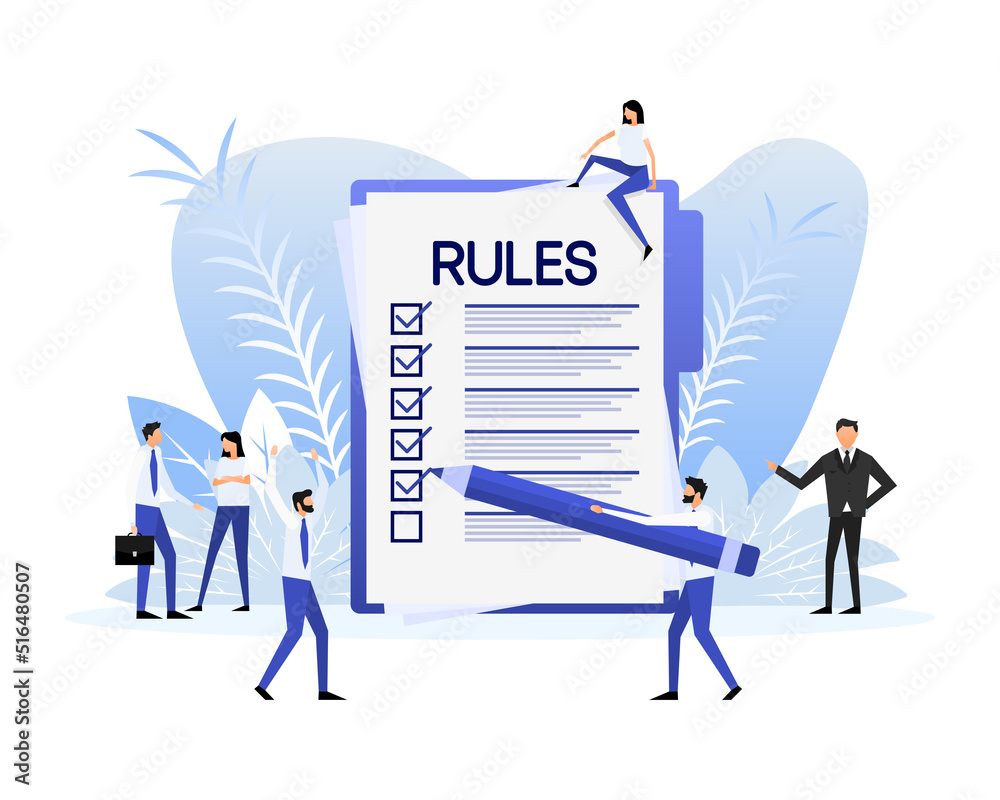 Rules people, great design for any purposes. Flat vector illustration ...