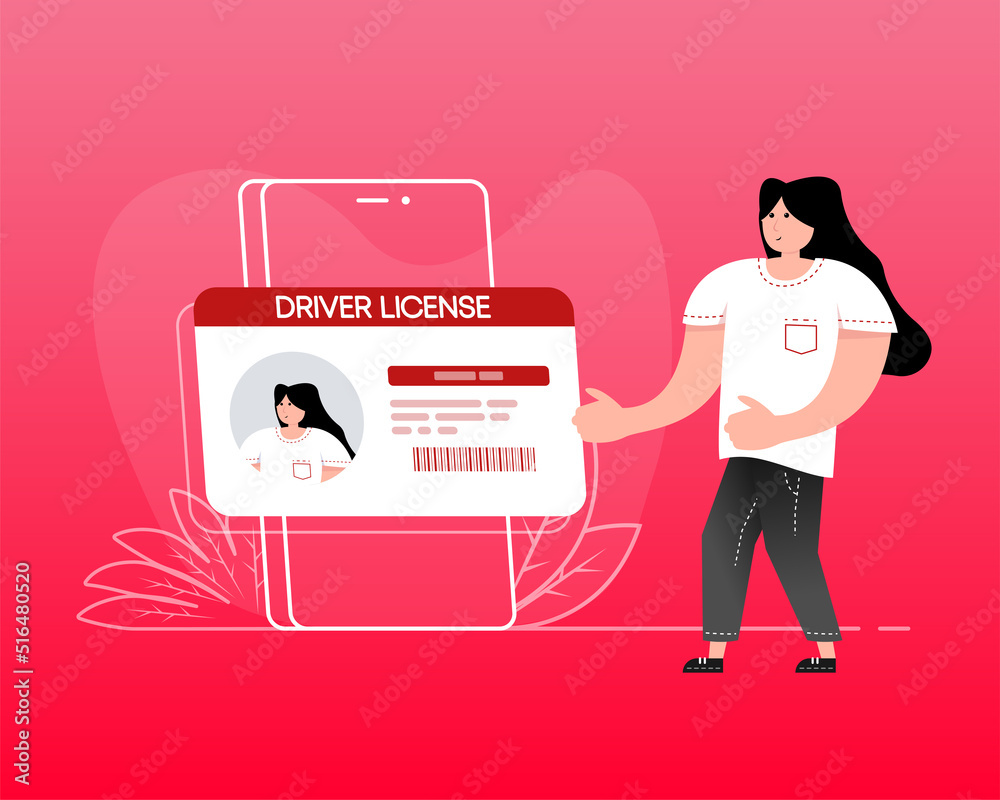 Driver license, car driving licence. ID card template. Vector ...