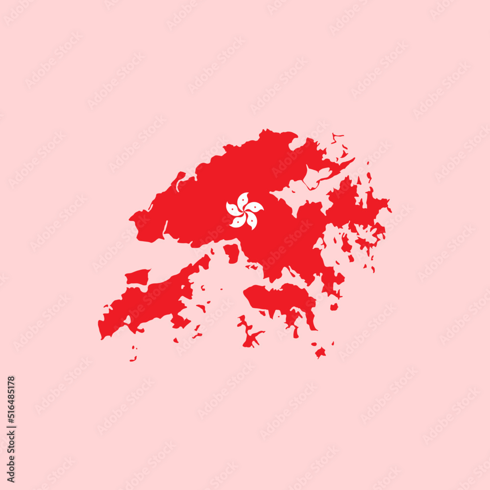 Hong Kong Map Icon Full Color Vector For The Best Hong Kong Map Logo ...
