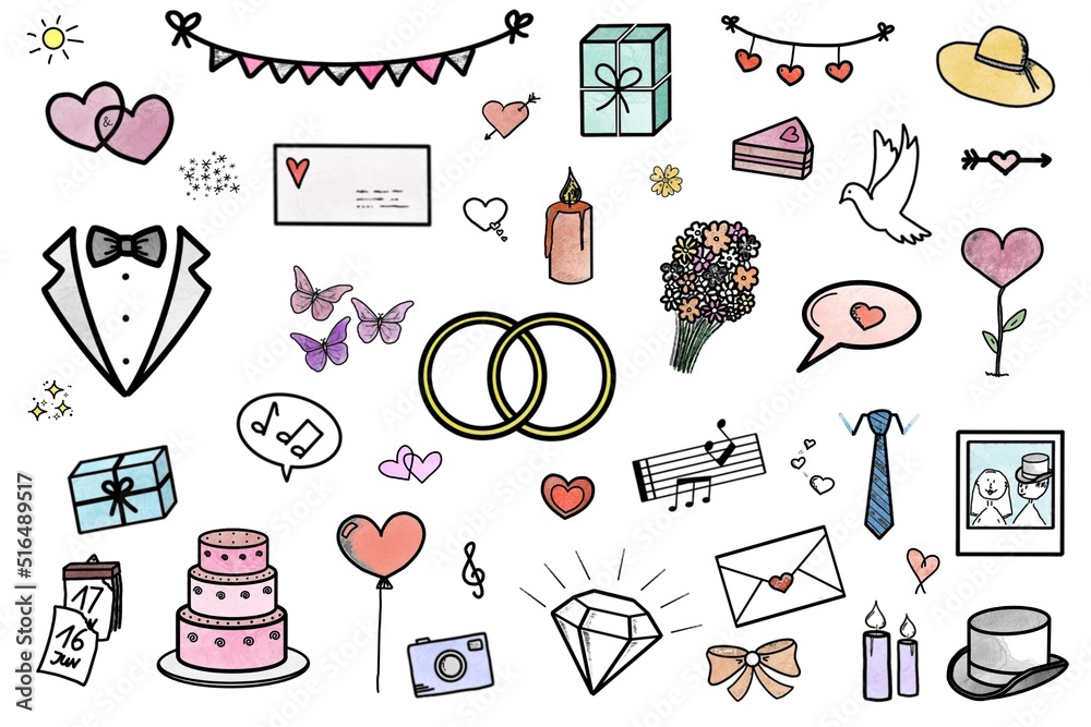41x Hochzeit Verlobung Heiraten - Set - Icons Symbole Grafiken ...