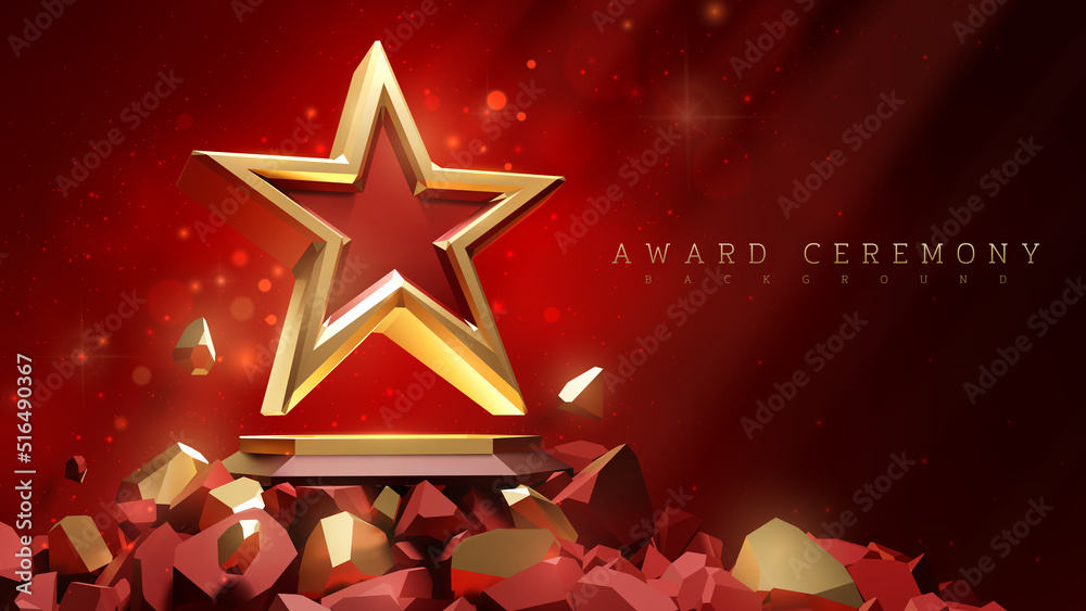 Red Gold Star Background