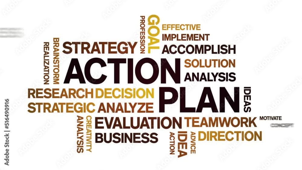 Action Plan Animated Tag Word Cloud;Text Design Animation typography ...