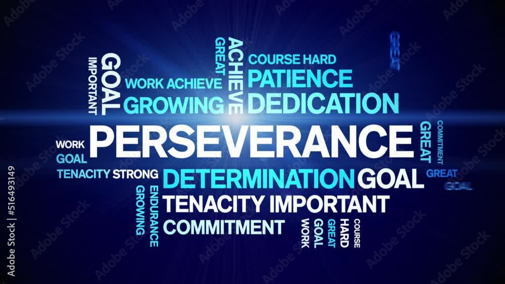 Perseverance Animated tag word cloud;text design animation kinetic ...