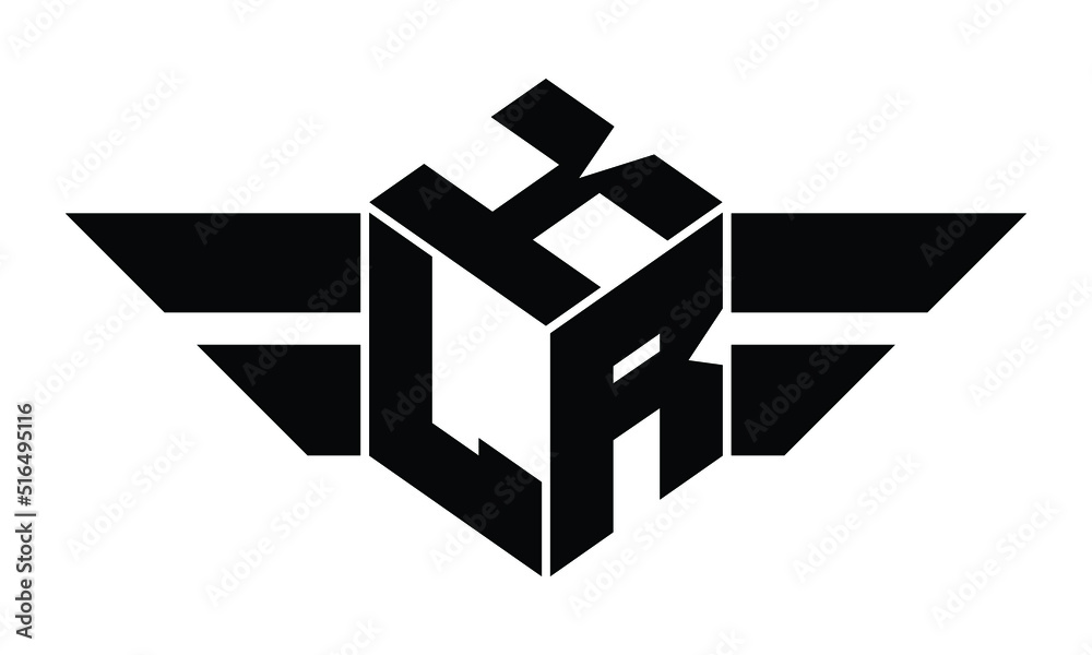 KLR three letter gaming logo in polygon cube shape logo design vector ...