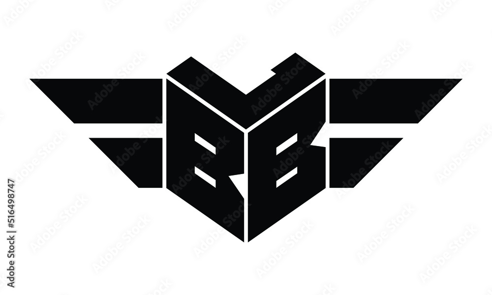 LBB three letter gaming logo in polygon cube shape logo design vector ...