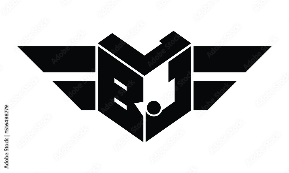 LBJ three letter gaming logo in polygon cube shape logo design vector ...