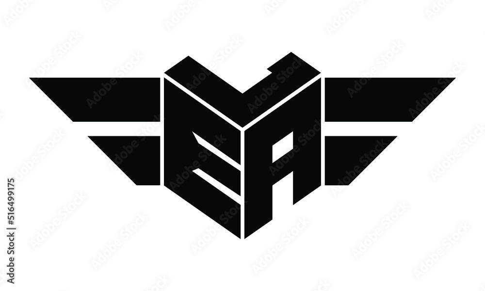 LEA three letter gaming logo in polygon cube shape logo design vector ...