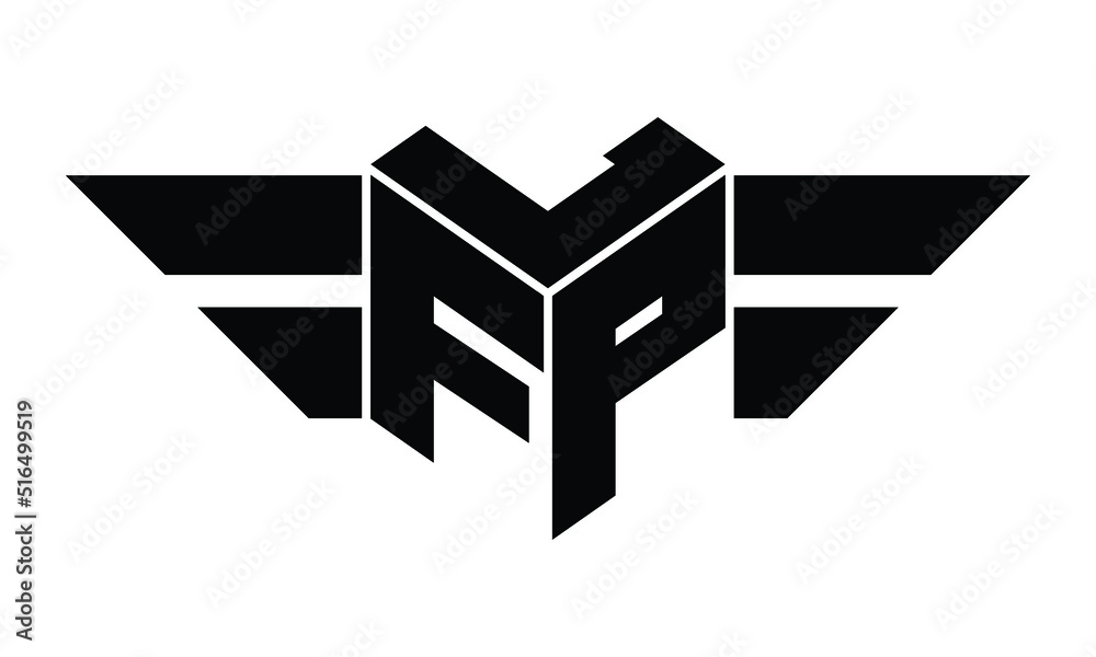 LFP three letter gaming logo in polygon cube shape logo design vector ...
