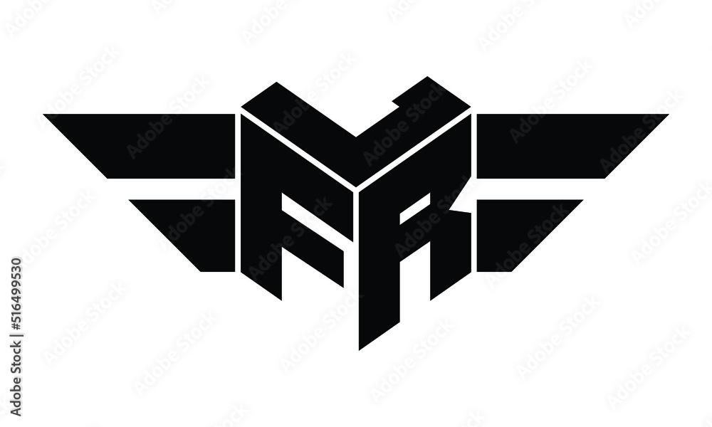 LFR three letter gaming logo in polygon cube shape logo design vector ...