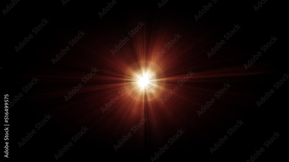 Abstract loop center flickering gold red optical lens flares light ...