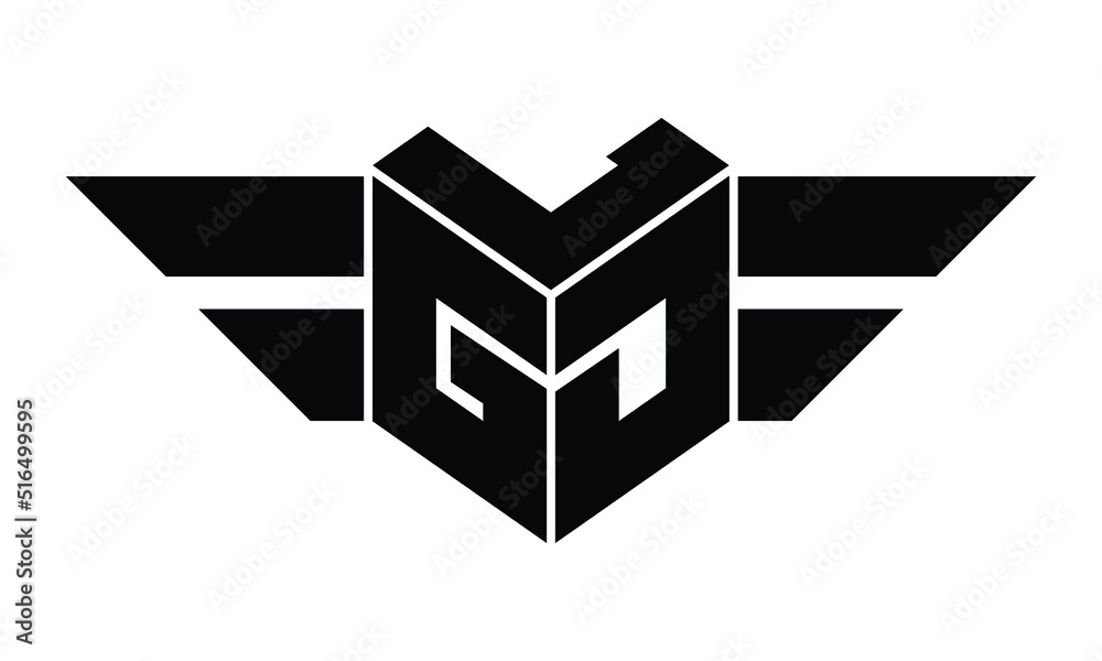 LGD three letter gaming logo in polygon cube shape logo design vector ...