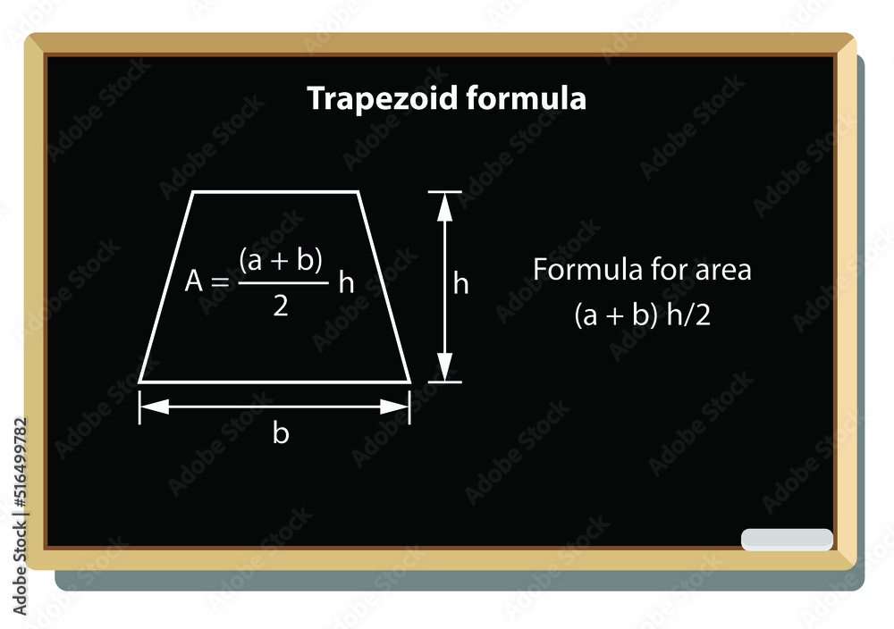 Trapezoid formula. Mathematical vector formulary. For school ...