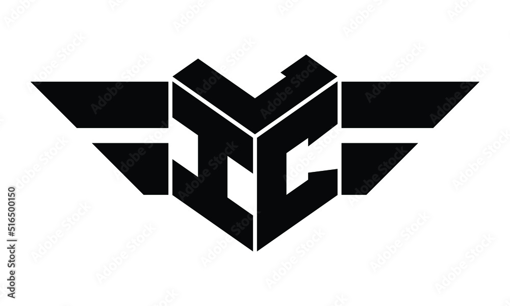 LIC three letter gaming logo in polygon cube shape logo design vector ...