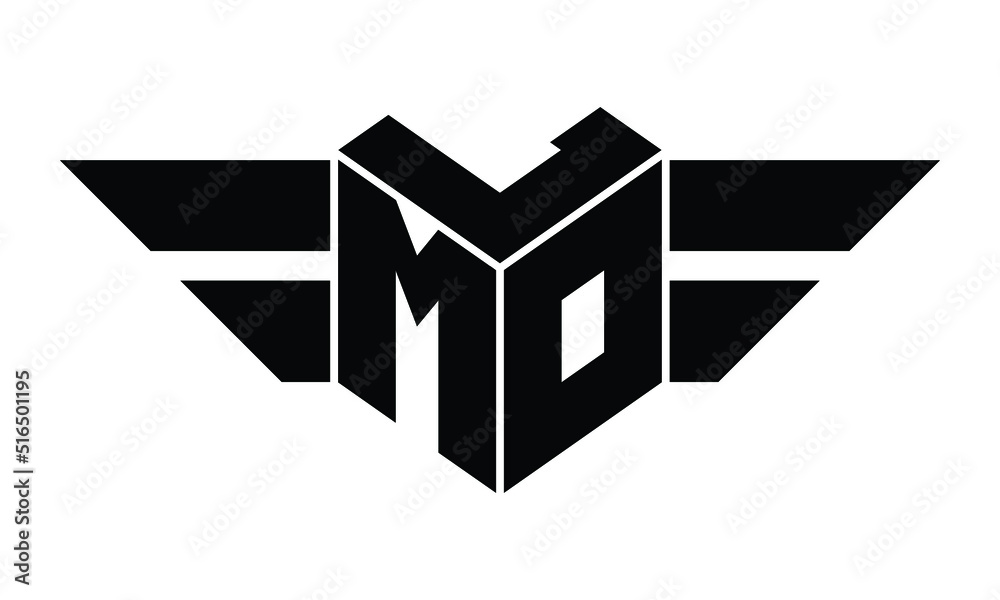 LMO three letter gaming logo in polygon cube shape logo design vector ...