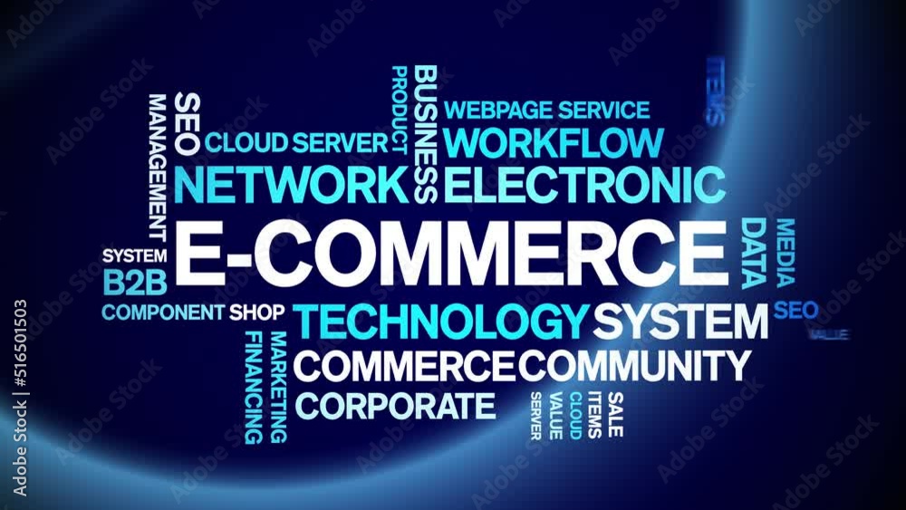 E-Commerce animated tag word cloud;text design animation kinetic ...
