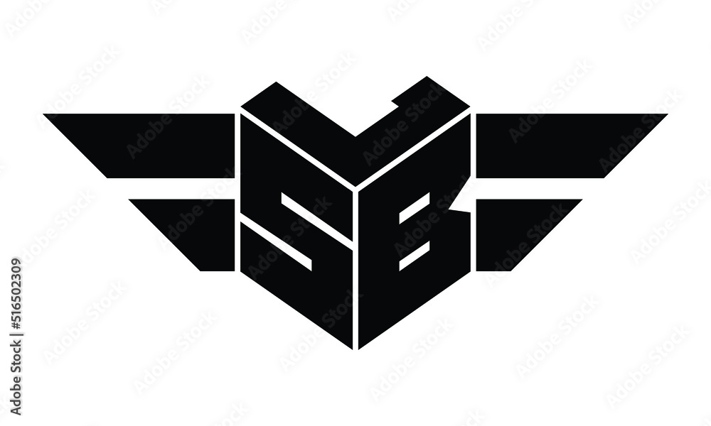 LSB three letter gaming logo in polygon cube shape logo design vector ...