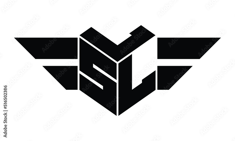 LSL three letter gaming logo in polygon cube shape logo design vector ...
