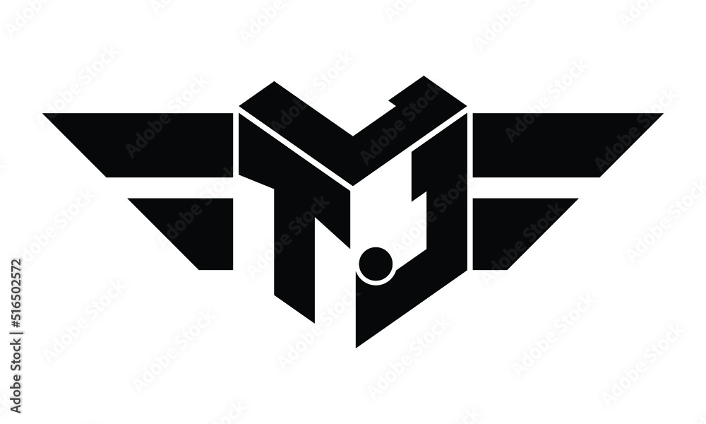 LTJ three letter gaming logo in polygon cube shape logo design vector ...