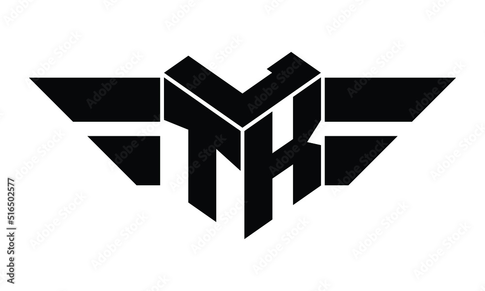 LTK three letter gaming logo in polygon cube shape logo design vector ...