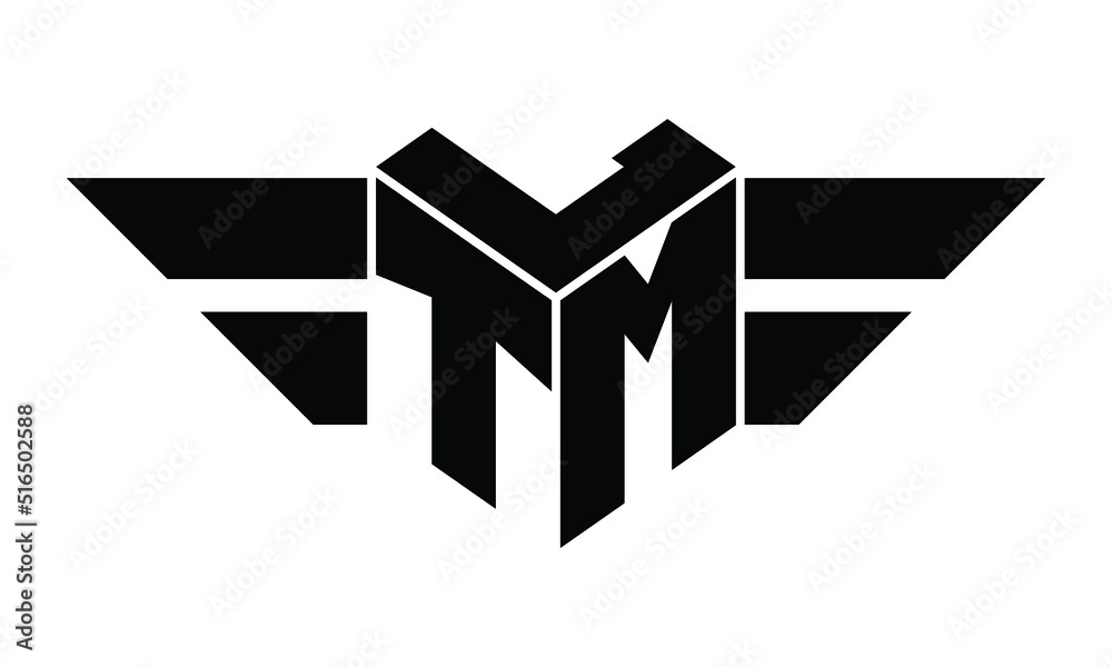 LTM three letter gaming logo in polygon cube shape logo design vector ...