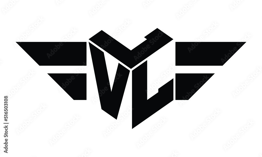 LVL three letter gaming logo in polygon cube shape logo design vector ...