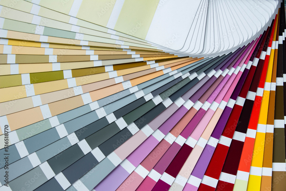 Color guide displaying a range of hues for use in interior design and ...